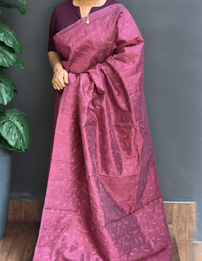 1702SR03 | Persian Rose Blended Mauve Soft Semi Silk Saree W/ Full Body ...